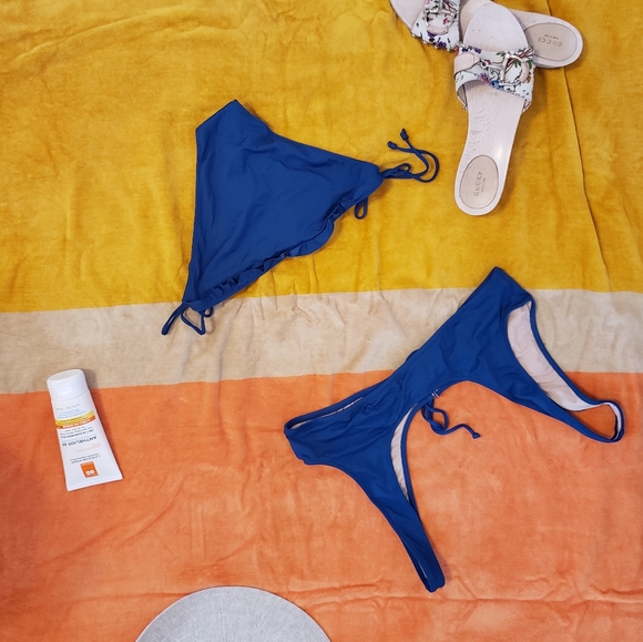 J Crew Swim Jcrew Playa Royal Blue Bikini Medium Poshmark